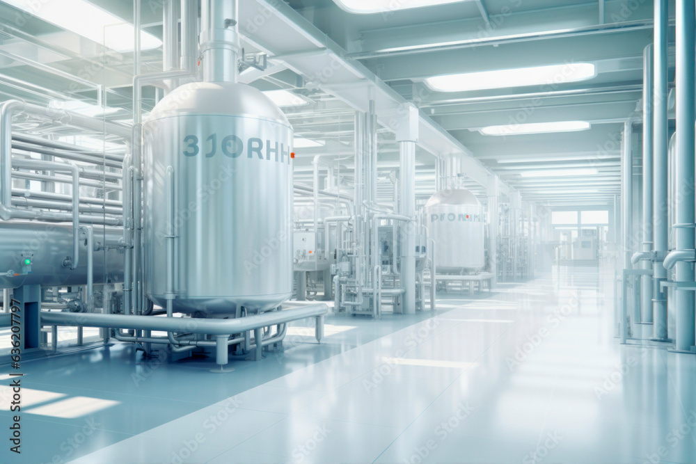 Hydrogen factory concept. Hydrogen production from renewable energy ...