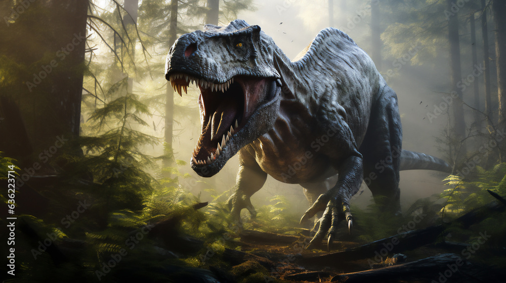 T rex or tyrannosaurus rex a large carnivorous theropod dinosaur of the ...