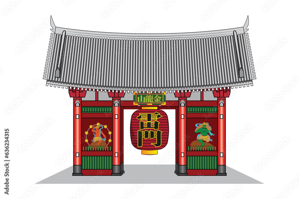 The famous entrance gate of Asakusa or senso ji temple Tokyo Japan with ...