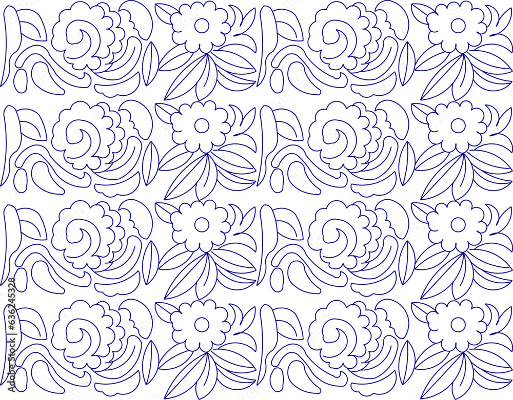 Vector sketch illustration detailed design of floral pattern ornate ...