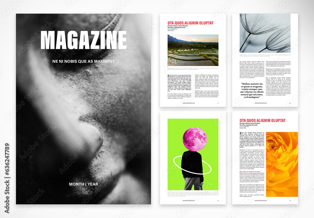 Digital Magazine Layout Stock Template | Adobe Stock