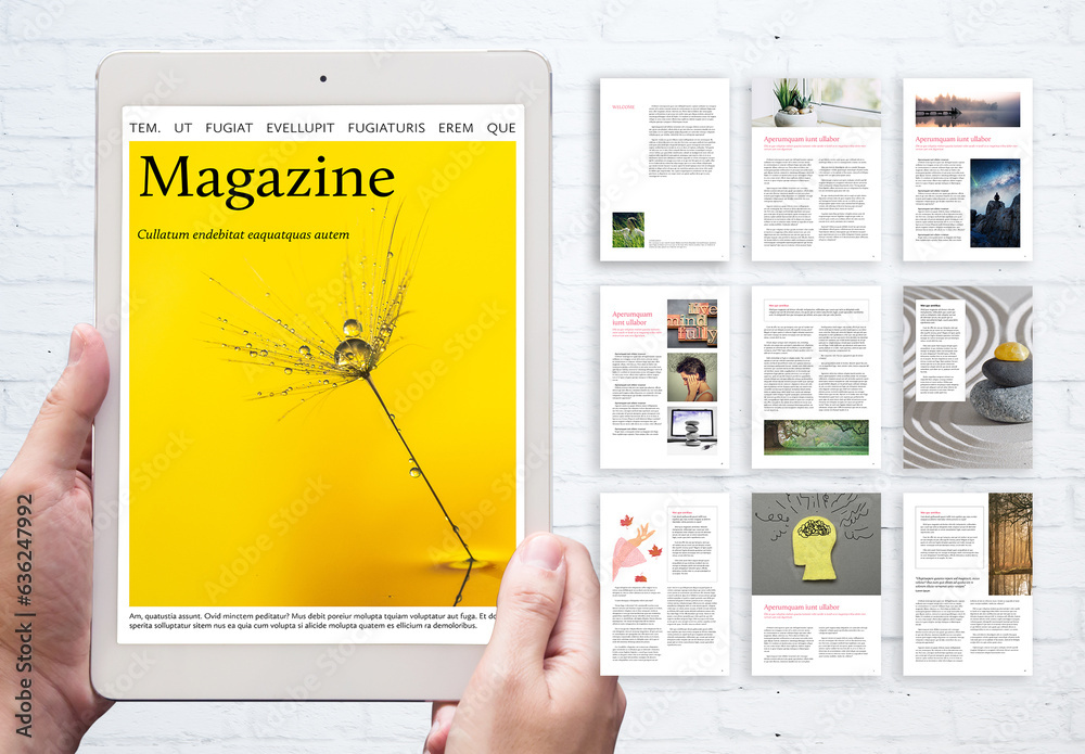 Mindfulness Digital Magazine Layout Stock Template | Adobe Stock