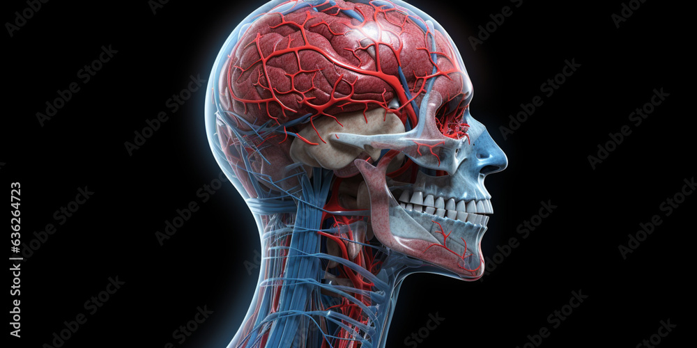 3d rendered illustration of a human skull, human skull x ray, human ...