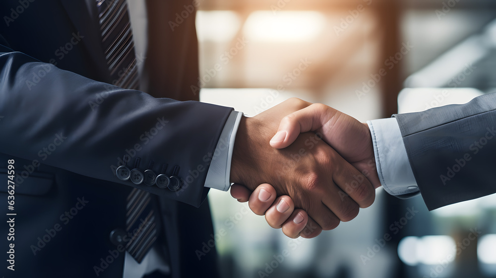 Professional Interaction: Handshake After Successful Interview in ...
