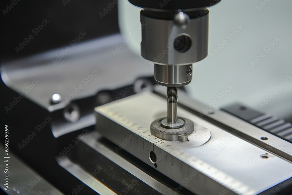 Detailed probe used for inspecting work piece dimensions in a quality ...