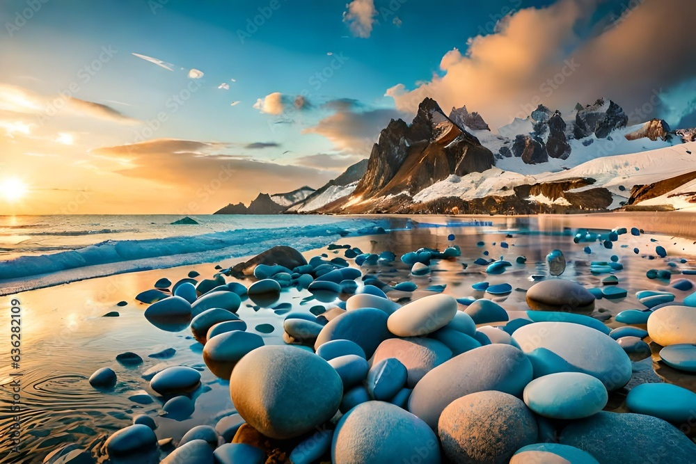 Abstract nature pebbles background. Blue pebbles texture. Stone ...