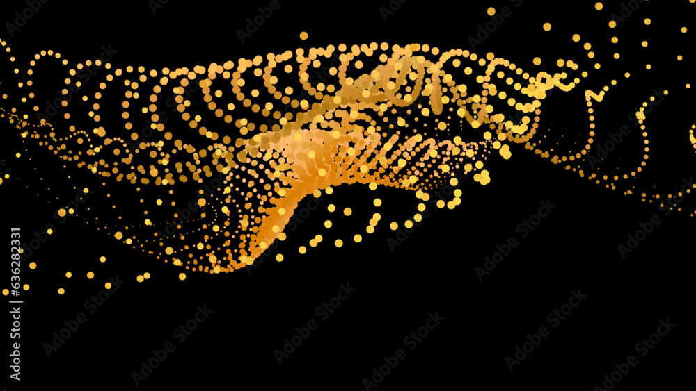 Data vibrate pulse dot particle wave. Abstract bulge hyperbola sinusoid ...