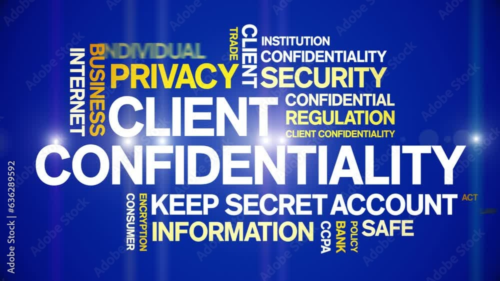 Client Confidentiality animated tag word cloud;text design animation ...