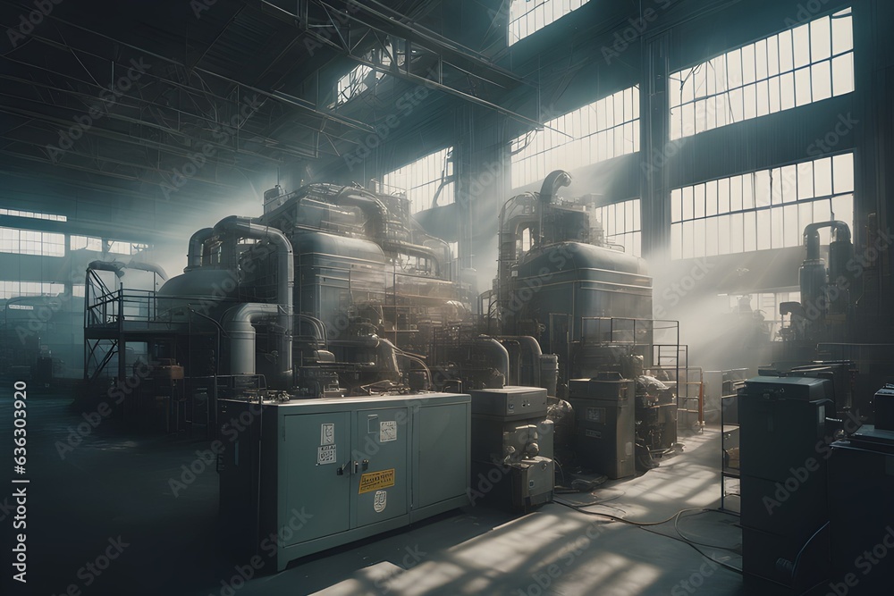 Inside the factory where you can hear the sound of machines running ...