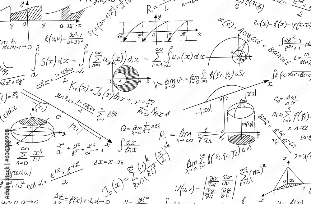 Mathematical calculations with examples and equations. Background for ...