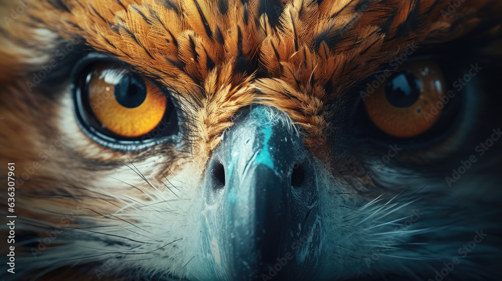 Up-Close Portrait of a Hawk Stock Illustration | Adobe Stock