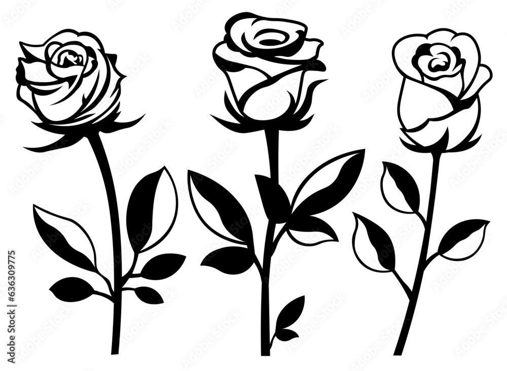Rose side view SVG, Rose SVG, Flower SVG, Rose Silhouette, Rose icon ...