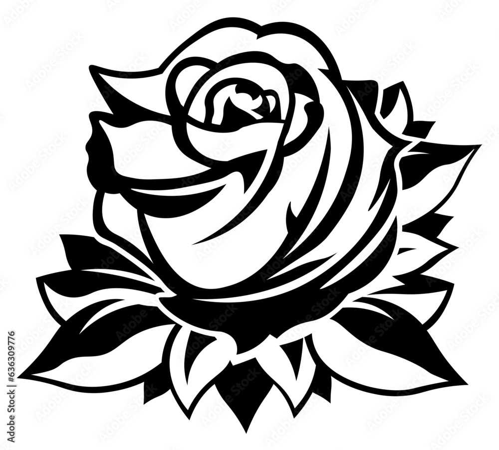 Rose front view SVG, Rose SVG, Rose Silhouette, Flower SVG, Rose icon ...