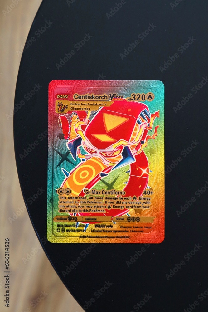 WARSAW, POLAND - AUGUST 18, 2023: Centiscorch Pokemon card used in ...