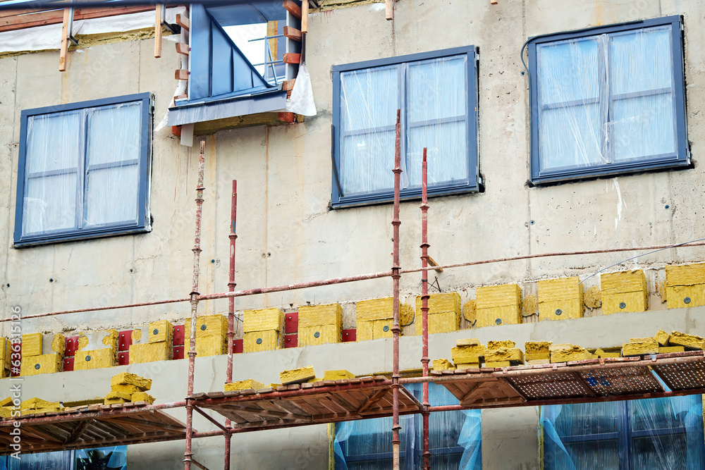 Facade wall insulation and installing new windows. Wall insulation ...