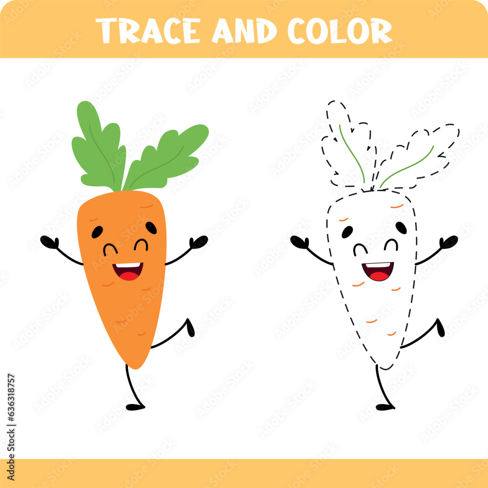Trace and color activity pages for preschool kids. Handwriting practice ...