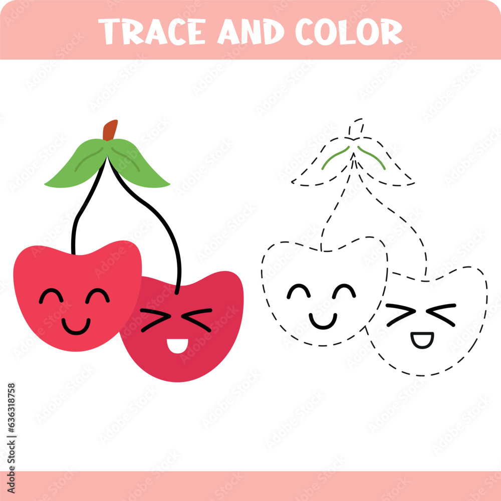 Handwriting practice for kids. Tracing and coloring page for ...