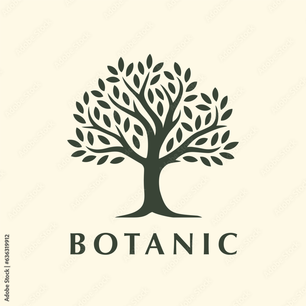 Botanic tree logo mark design. Organic nature icon. Natural plant ...