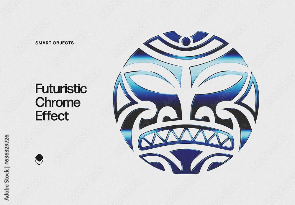 Futuristic Chrome Text And Logo Effect Mockup Stock Template | Adobe Stock