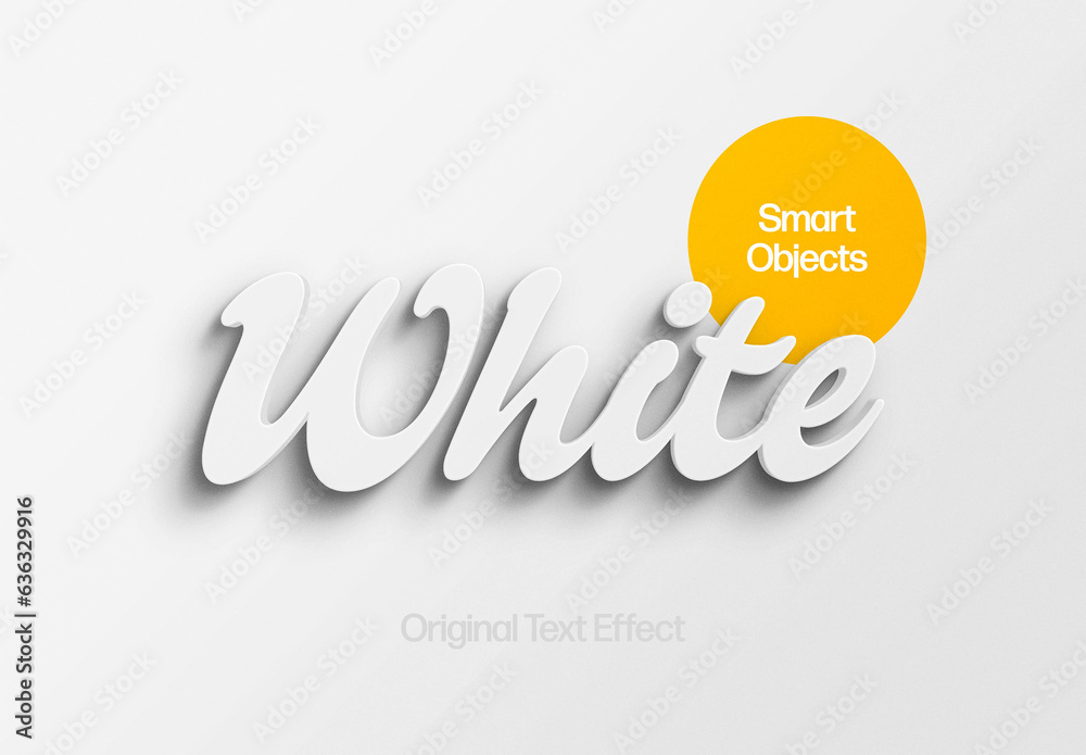 Simple White Text Effect Mockup Stock Template | Adobe Stock