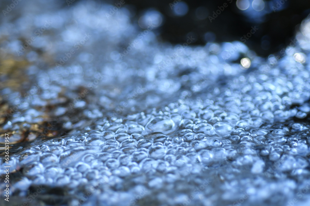 beautiful water bubbles in natural spring water with nice sparkling ...