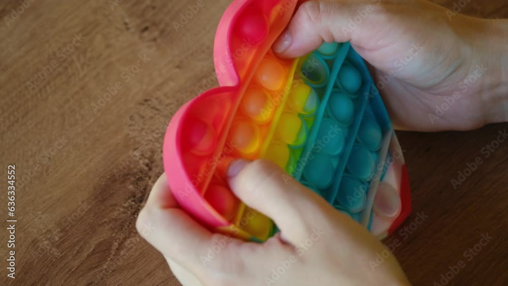 Colorful rainbow antistress sensory toy fidget push pop it on human ...