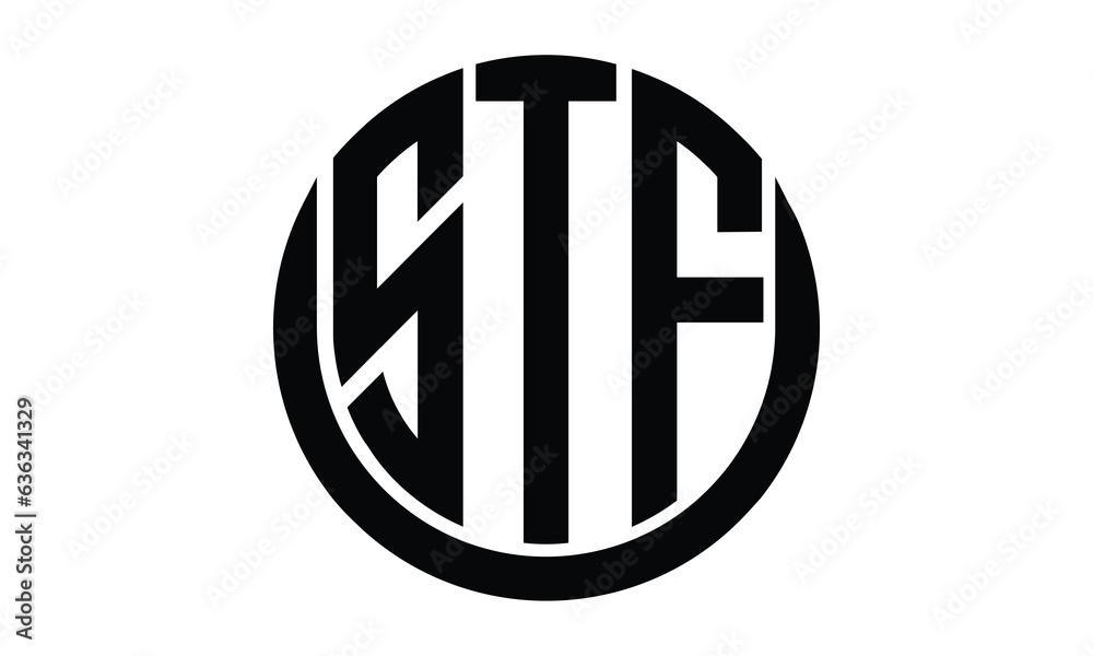 STF shield in circle logo design vector template. lettermrk, wordmark ...