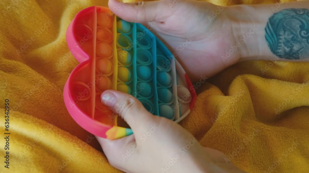 Colorful rainbow antistress sensory toy fidget push pop it on human ...