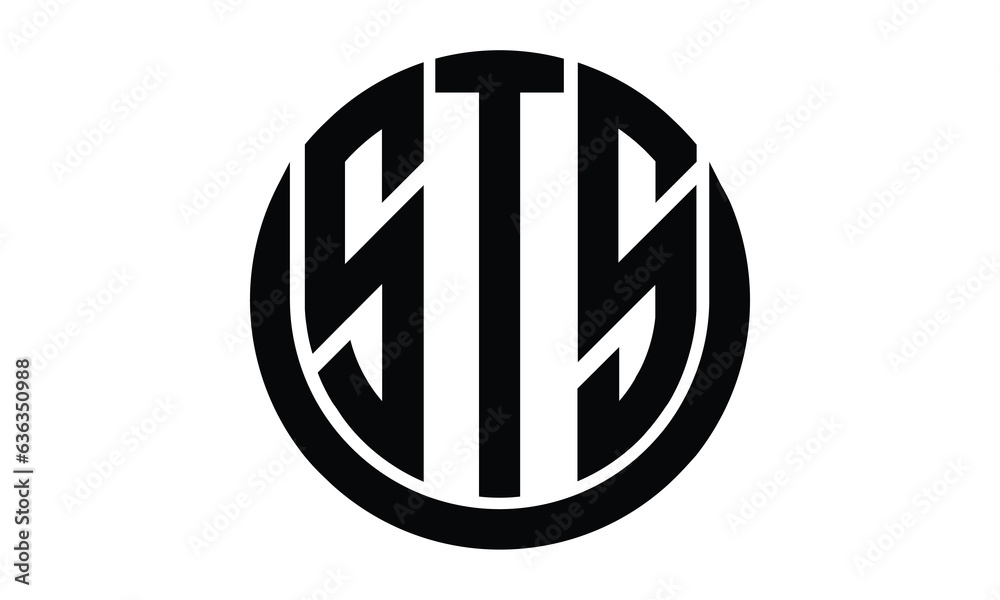 STS shield in circle logo design vector template. lettermrk, wordmark ...