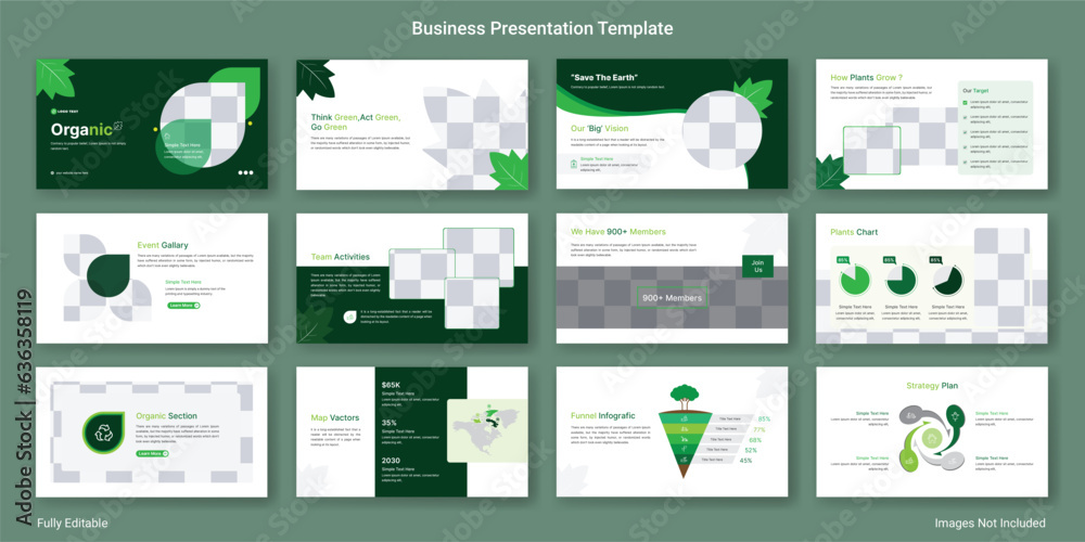 Plants and environment presentation slide template landing page design ...