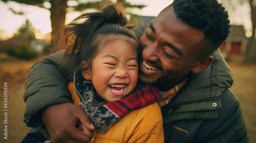 In a heartfelt documentary scene, parents from diverse cultures embrace ...