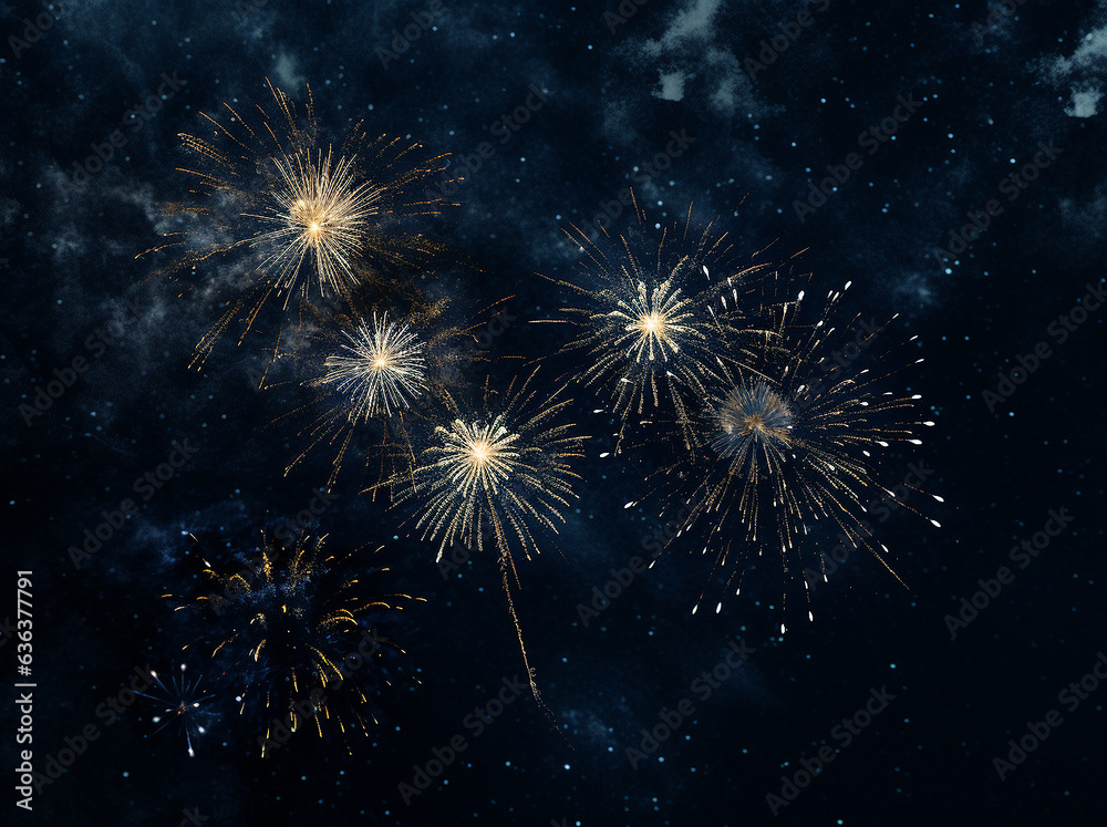 fireworks in the night sky. Fireworks seamless pattern. Firework ...