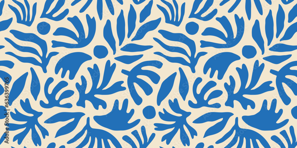 Abstract nature art leaf collage shape seamless pattern. Trendy ...