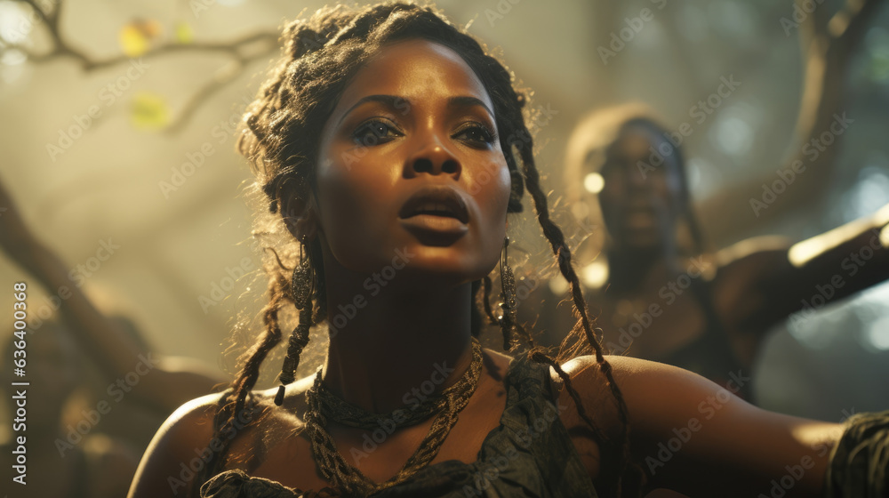 Fotografia do Stock: A strong African woman propped up by her powerful ...