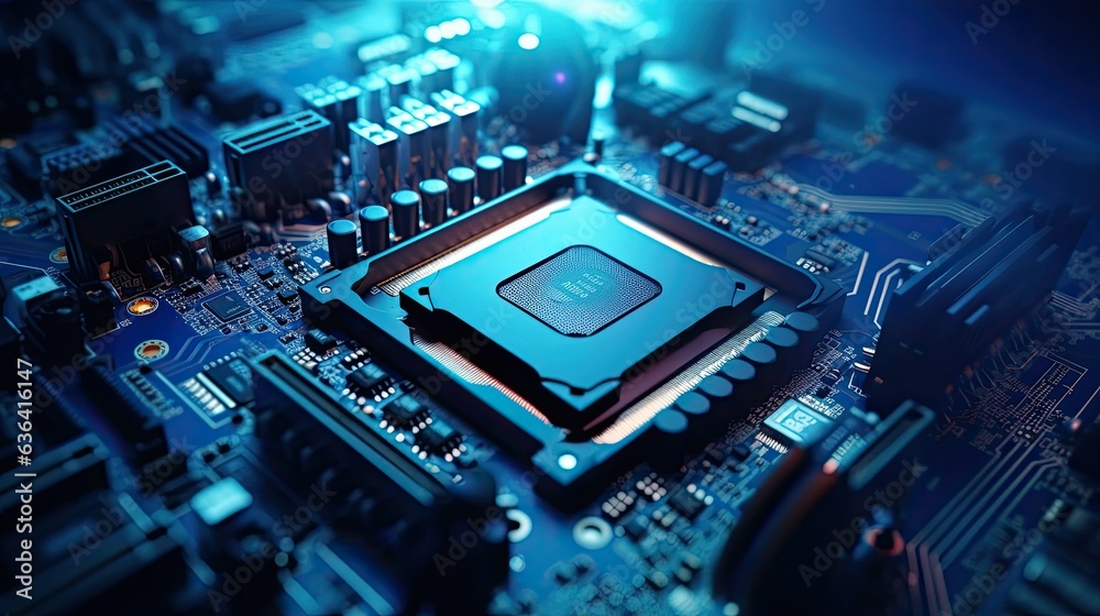 flying parts of a modern computer. hardware components Stock Photo ...