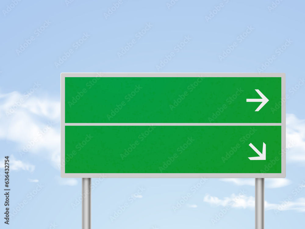 Señalética sobre Carretera. Cartel verde. Señalando el camino ...