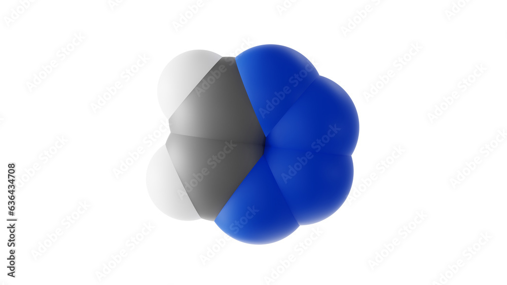 tetrazine molecule, 1,2,3,4-tetrazine molecular structure, isolated 3d ...