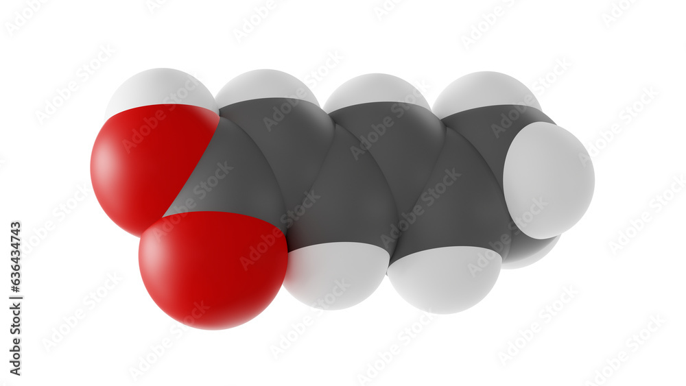 sorbic acid molecule, food preservative e200 molecular structure ...