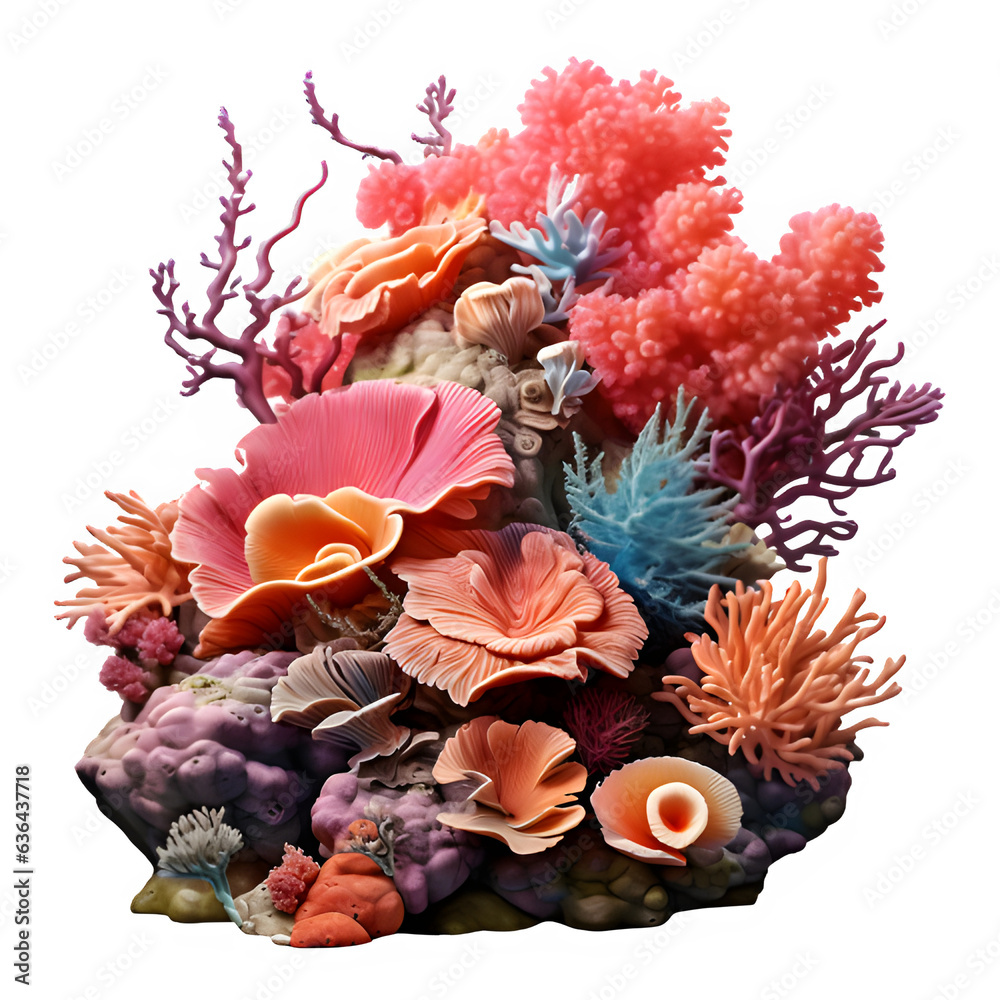 coral reef isolated on transparent background ,sea coral reef cut out ...