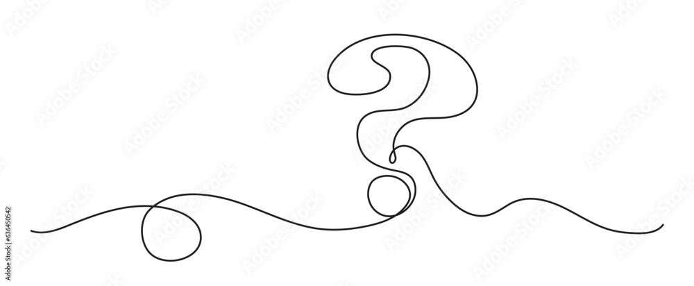 Question mark continuous line art. FAQ concept vectorOne continuous ...