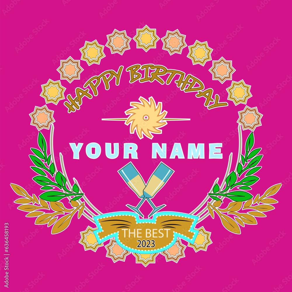 Happy birthday, logo, background. Vector graphic. Stock Vector | Adobe ...