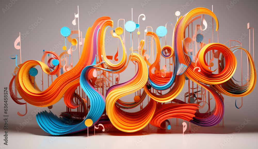 modern multicolor music background with abstract structure and musical ...