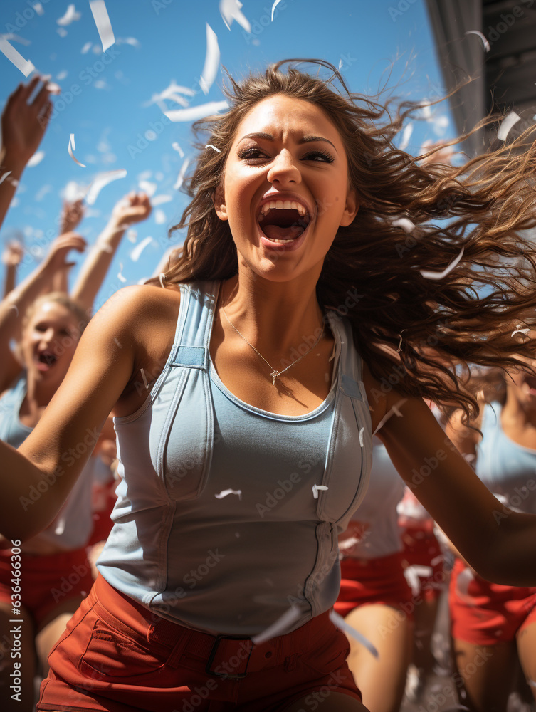 Сheerleaders Fans, cheerleaders, performance before the game, student ...