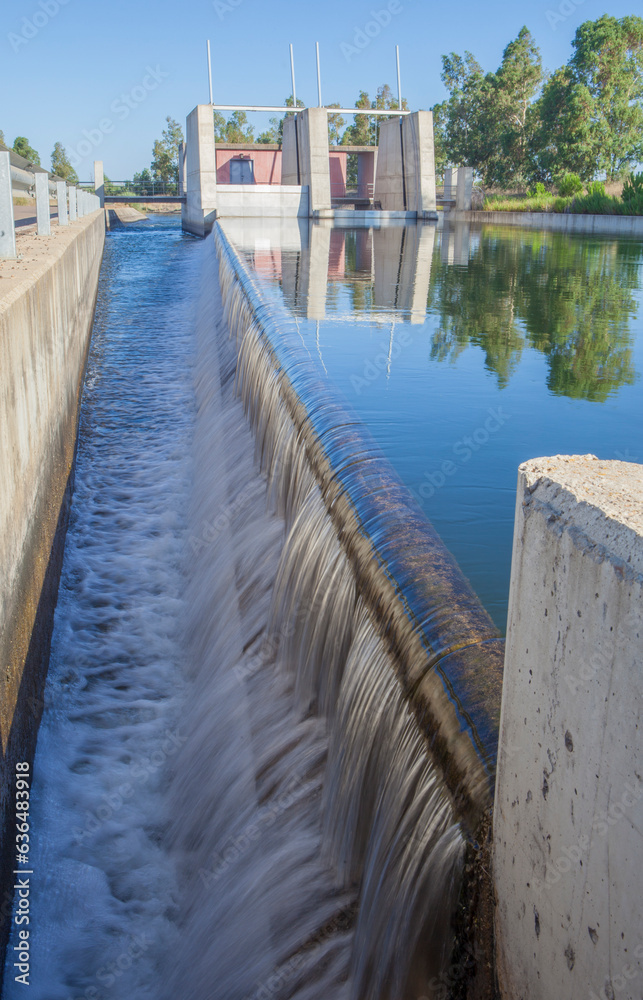 Flood gates control station of Irrigation canal Stock Photo | Adobe Stock