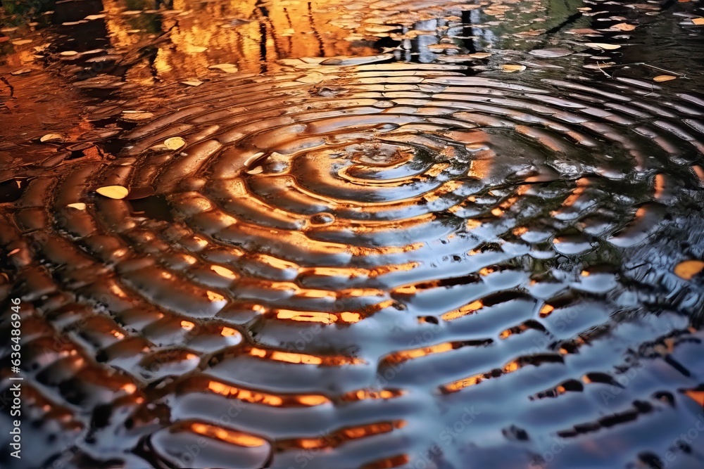 Ripple Rings in Puddle - Raindrop Creates Circular Patterns Stock Photo ...