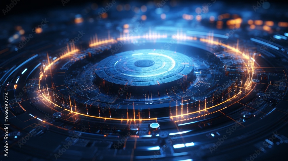 Abstract future technologies background. Digital data, network, digital ...