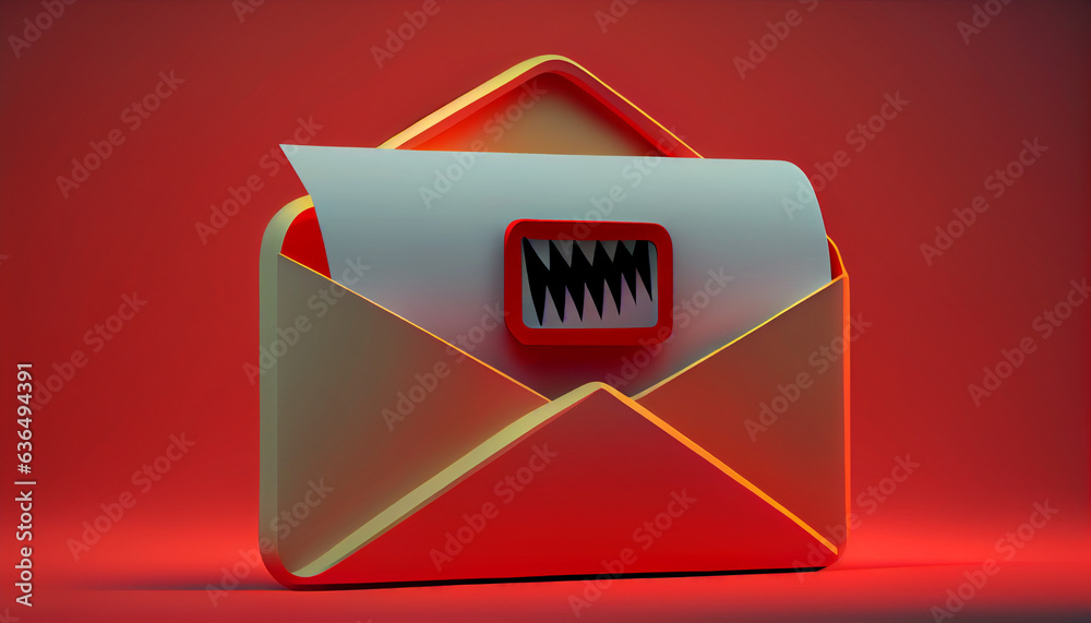 New email notification in the inbox receiving an alert message in ...