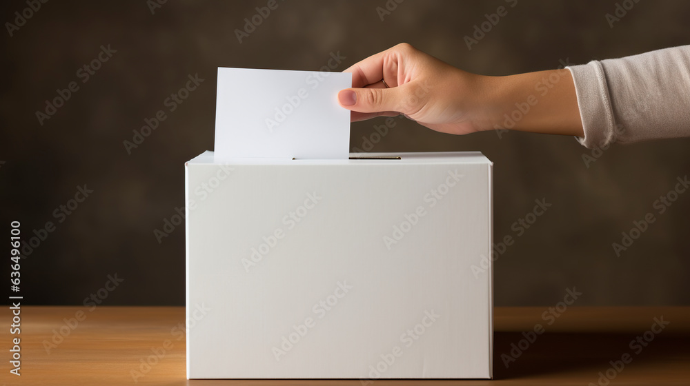 Participation of democracy. A hand, full of conviction, places your ...