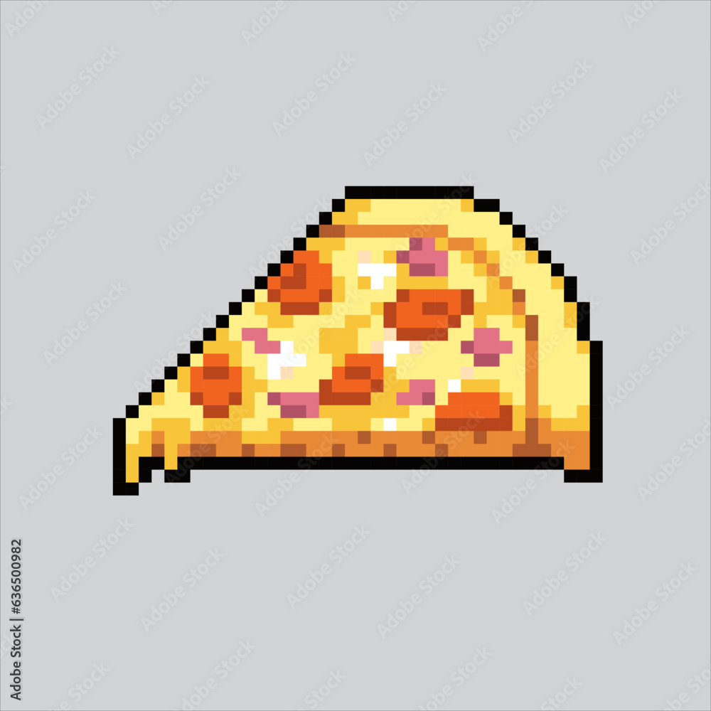 Pixel art illustration Pizza. Pixelated Pizza. Pizza fast food icon ...