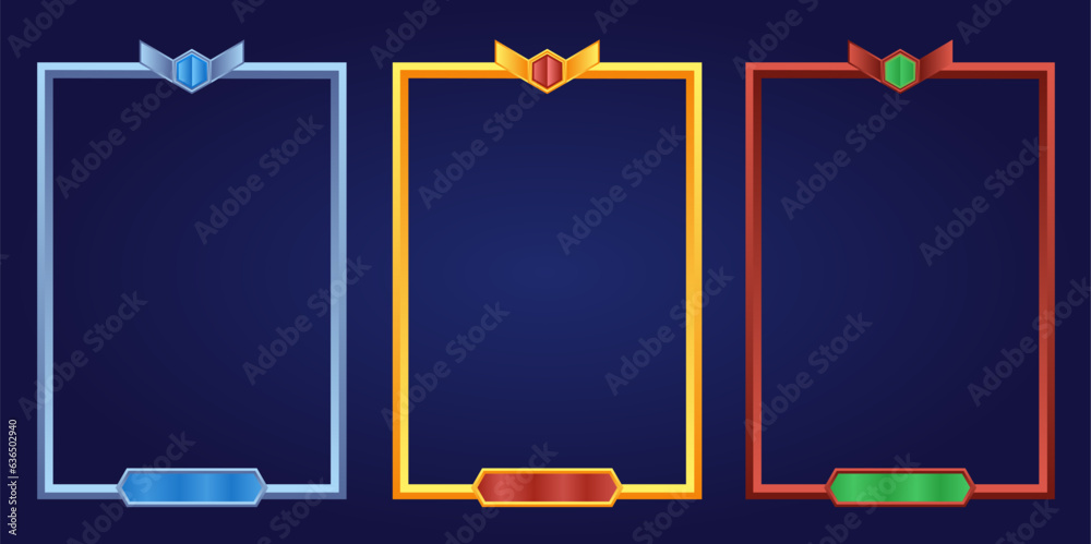 gold silver and ruby trading card color with medieval style for game ...